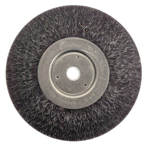Weiler 35135 8" Narrow Encapsulated Crimped Wire Wheel, .014, 5/8" A.H ...