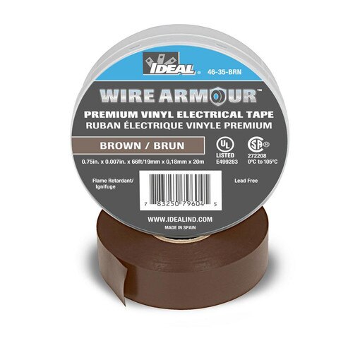 IDEAL Industries 46-35-BRN Wire Armour Color Coding Electrical Tape, 7 ...