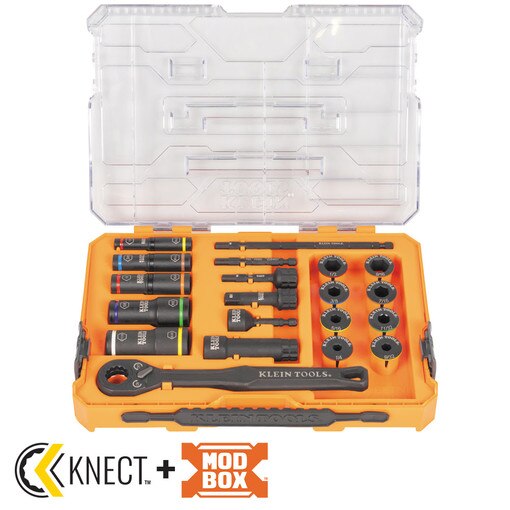 Klein 65240 KNECT Impact Pass Through and Deep-Well Flip Socket Set, 20 ...