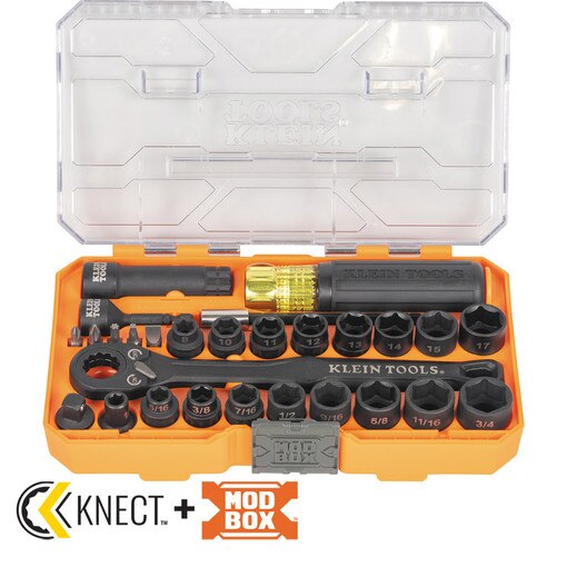 Klein 65400KNECT KNECT Essential Pass Through Impact Socket Set, SAE ...