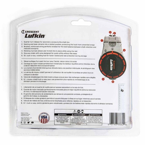 Crescent Lufkin CLA100R 100' Professional Aluminum Chalk & Reel with ...