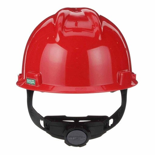 MSA 475363 V-Gard Cap Style Hard Hat, Red, Fas-Trac III Suspension ...
