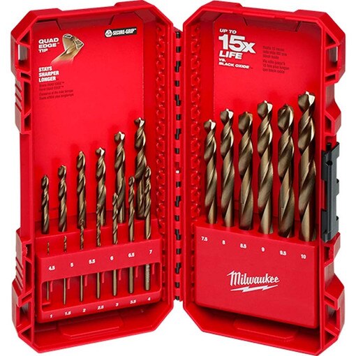 Milwaukee 48-89-2530 RED HELIX Cobalt Metric Drill Bit Set - 19 Piece ...