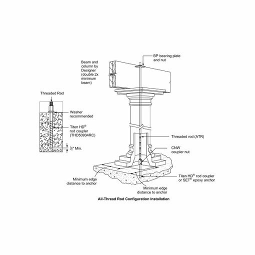 Simpson Strong-Tie ATR1/2X18HDG (1/2" x 18") Hot-Dip Galvanized All ...