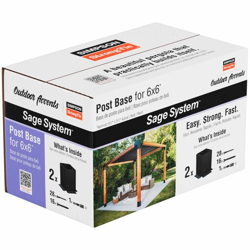 Simpson Strong-Tie SAGE-B66-KT2 (6x6) Black Powder Coated Sage-B Post ...