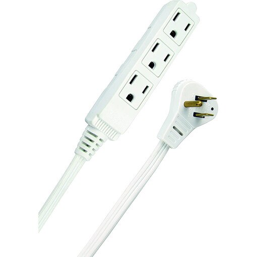 SlimLine 2232 Angled Flat Plug Extension Cord, Space Saving Flat Design ...