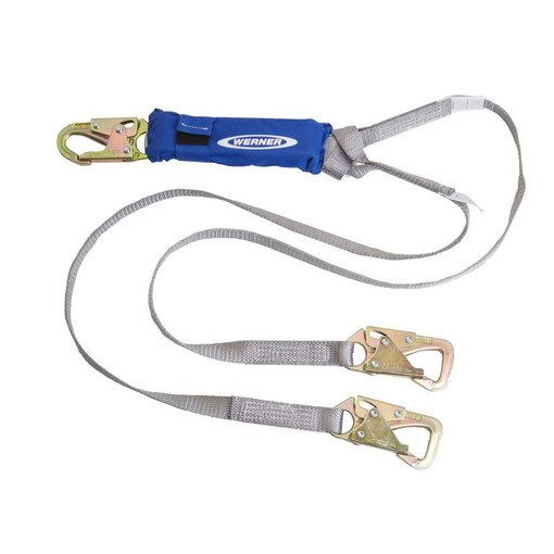 Werner C411721 DeCoil TwinLeg Lanyard (1" web, Snaphook and Tieback ...