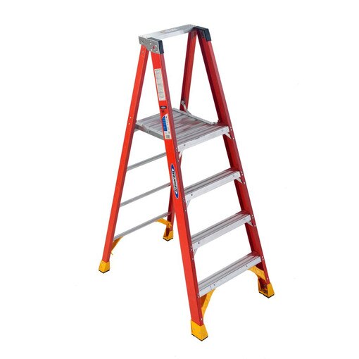 Werner P6204 10ft Reach Height Fiberglass Platform Ladder 4ft Type IA