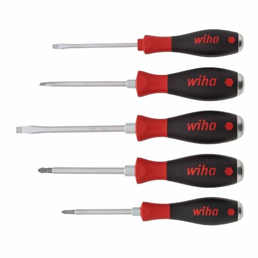 Wiha 53075 5 Piece SoftFinish X Heavy Duty Slotted and Phillips ...